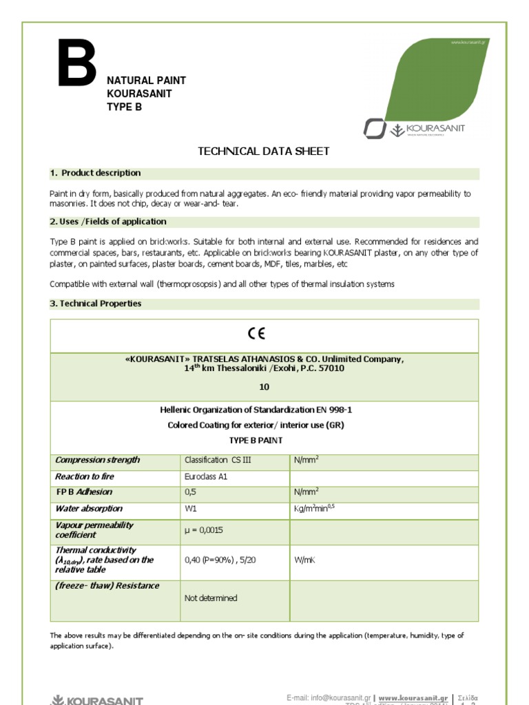 Tds-Type B Natural Paint 03-04-2012 | PDF | Paint | Plaster