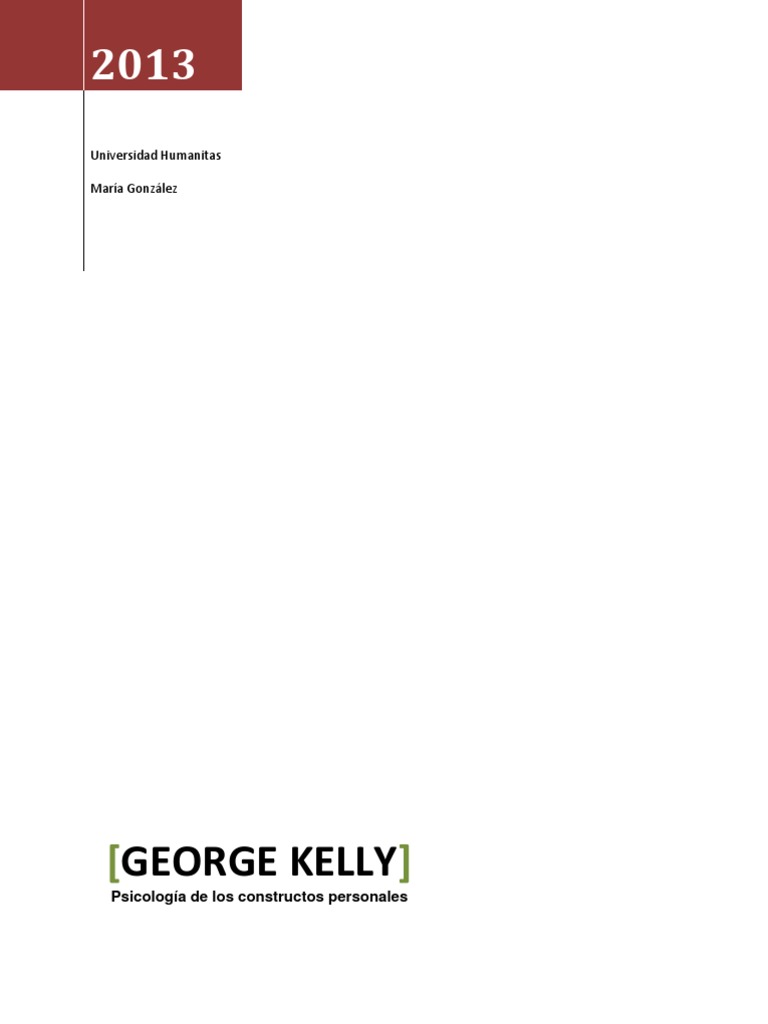 George Kelly | PDF | Sicología | Teoría
