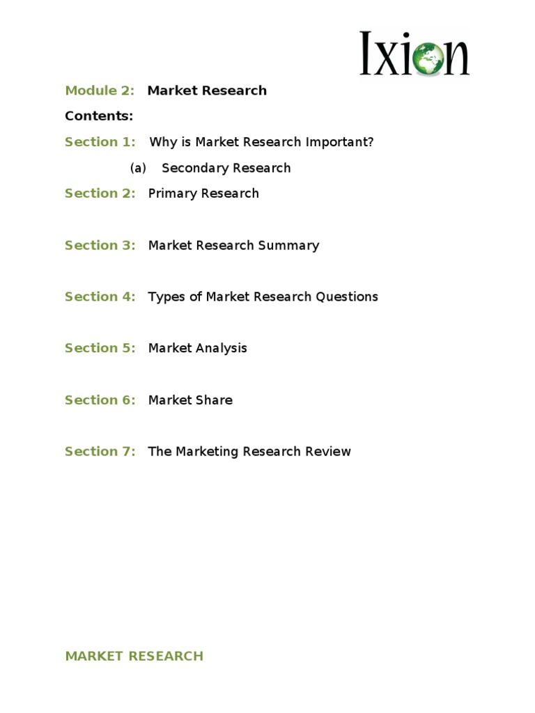 Module 2 - Market Research | PDF | Survey Methodology | Marketing Research