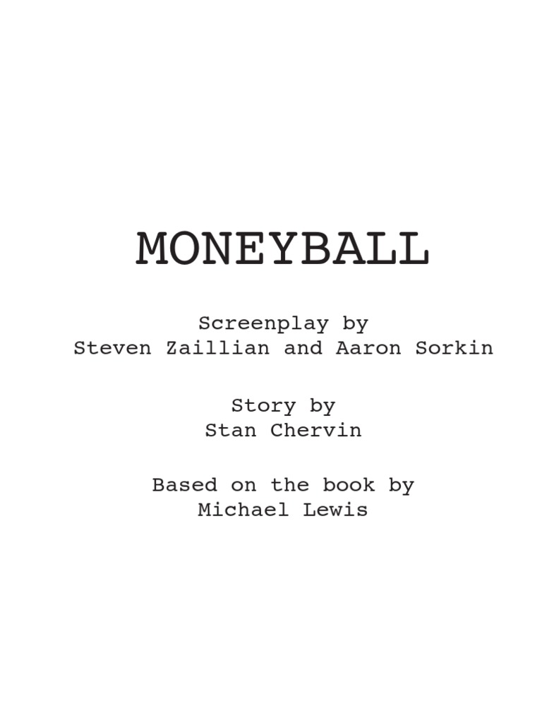 Moneyball Screenplay | PDF | Mystery, Thriller & Crime Fiction