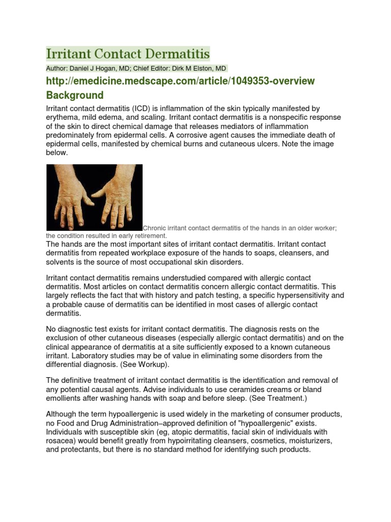 Understanding Irritant Contact Dermatitis | PDF | Dermatitis ...