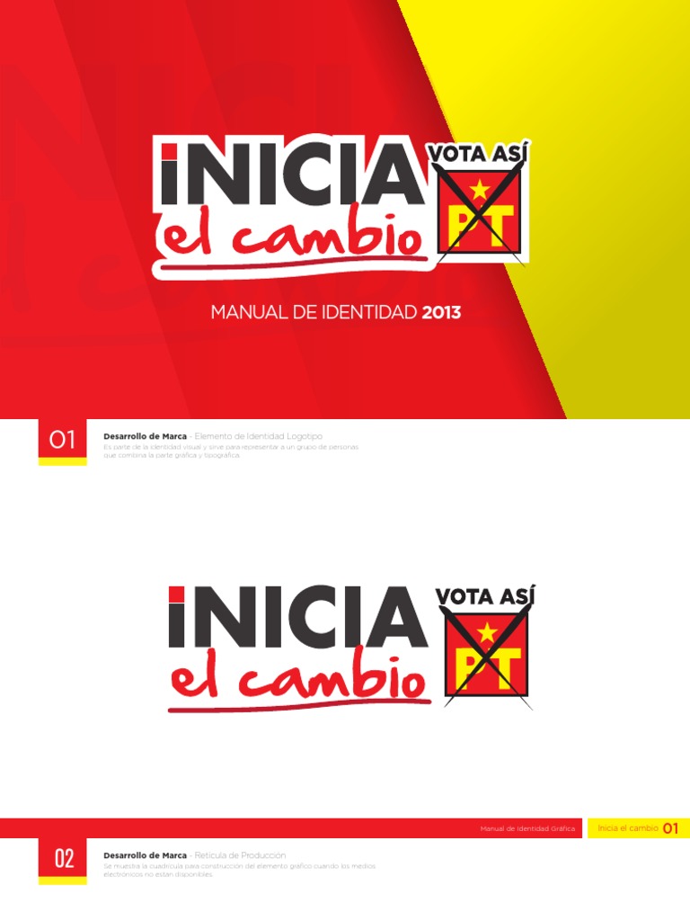 Manual de Identidad Pt Inicia El Cambio Pdf_vota Asi_editable PArtido ...