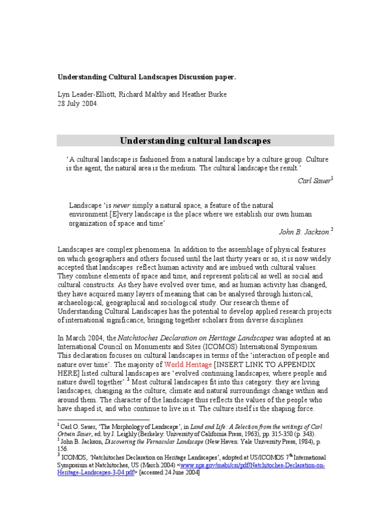 Exploring Cultural Landscapes and Identity | PDF | Landscape | Tourism