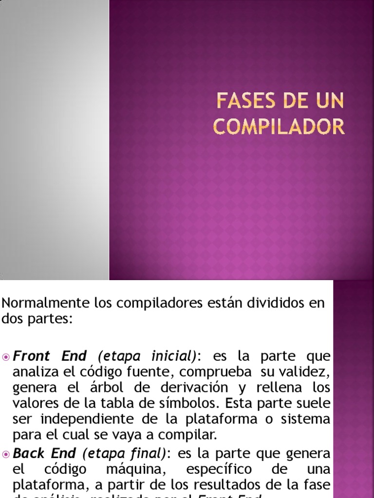 Fases de Un Compilador | PDF | Compilador | Ingeniería de software