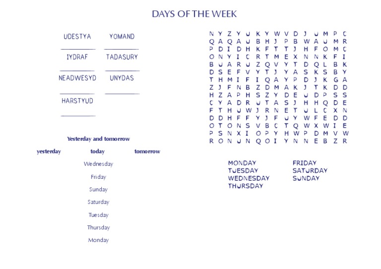 Understanding the Days of the Week | PDF