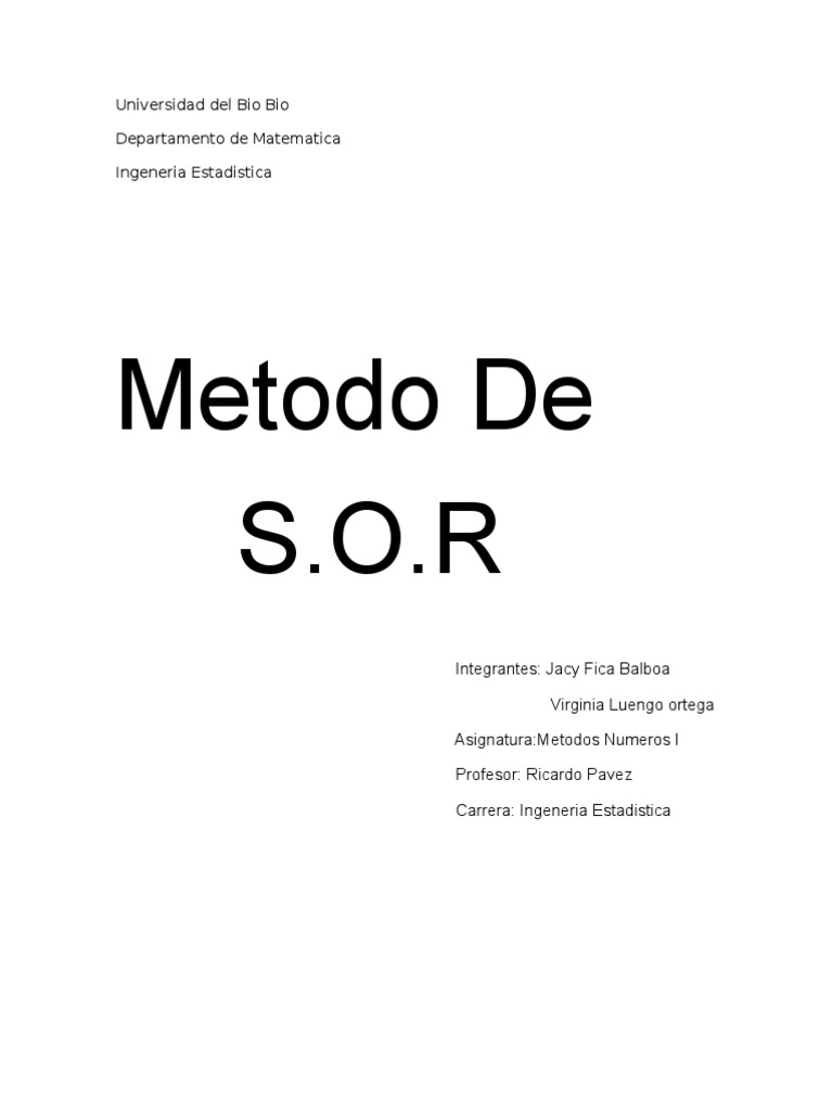 Metodo de Sor | PDF