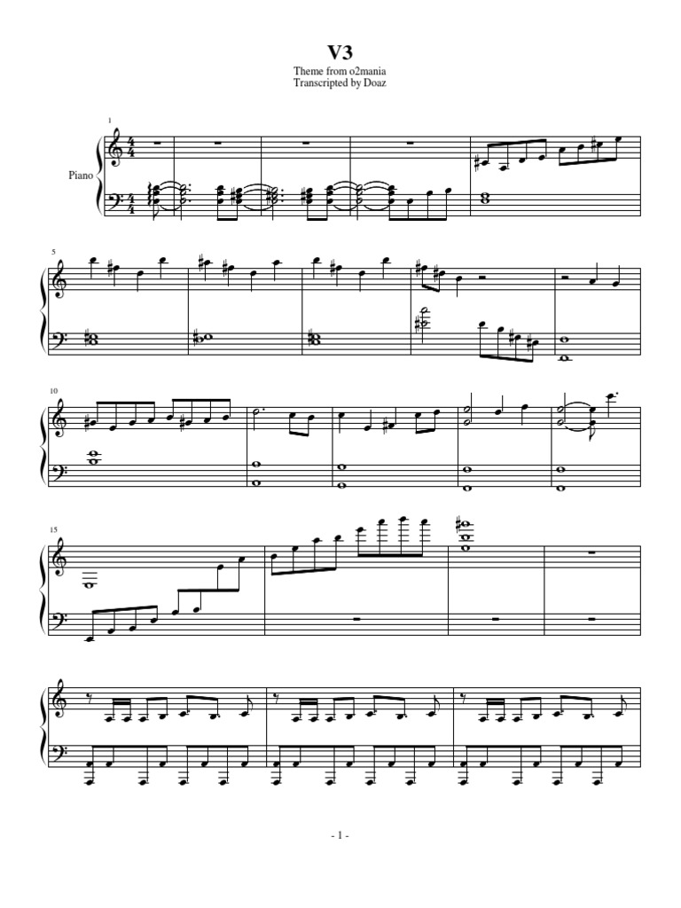 Theme From O2mania Transcripted by Doaz | PDF | Home & Garden