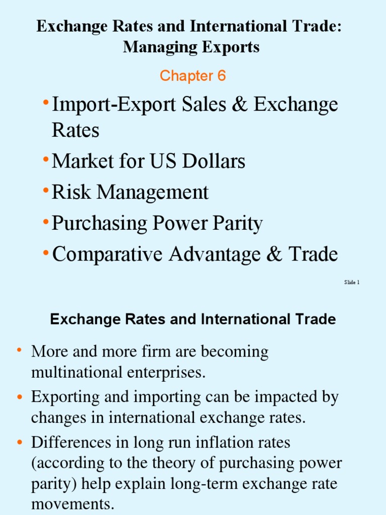 Import-Export Sales & Exchange Rates Market For US Dollars Risk ...