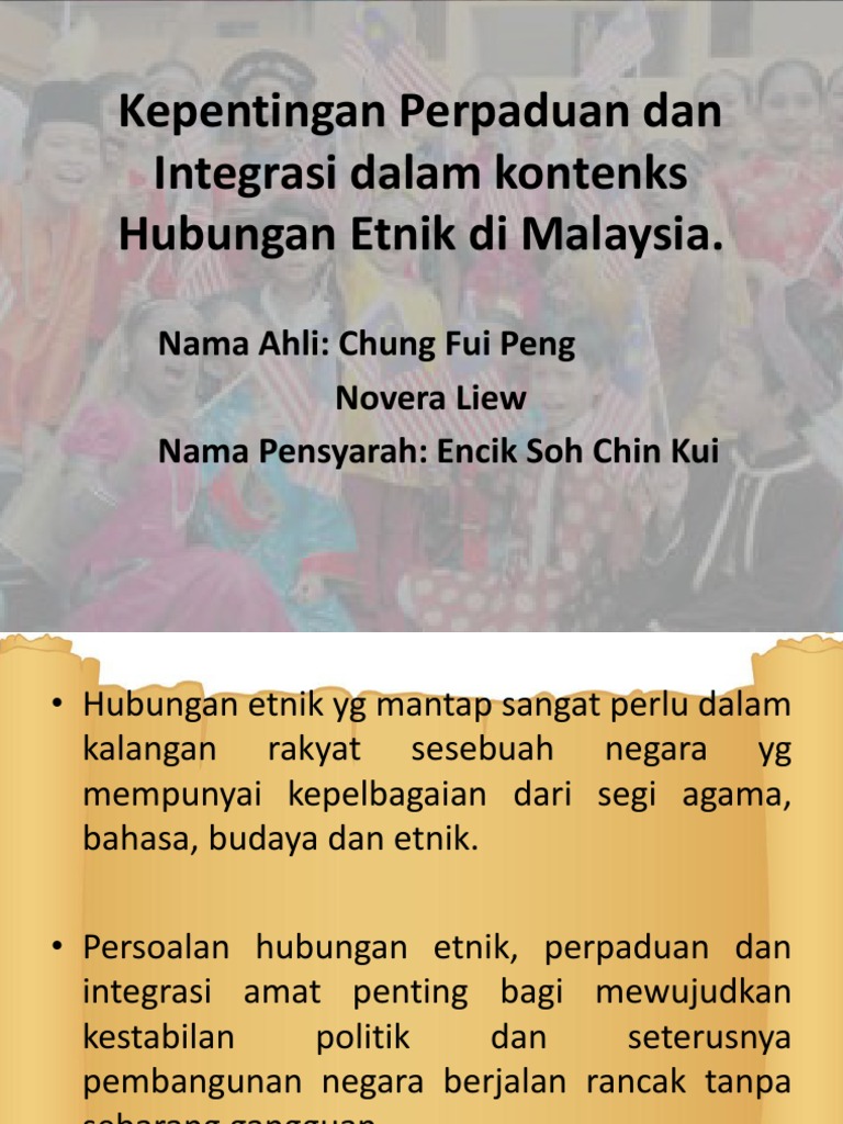 Kepentingan Perpaduan Dan Integrasi Dalam Kontenks Hubungan Etnik | PDF