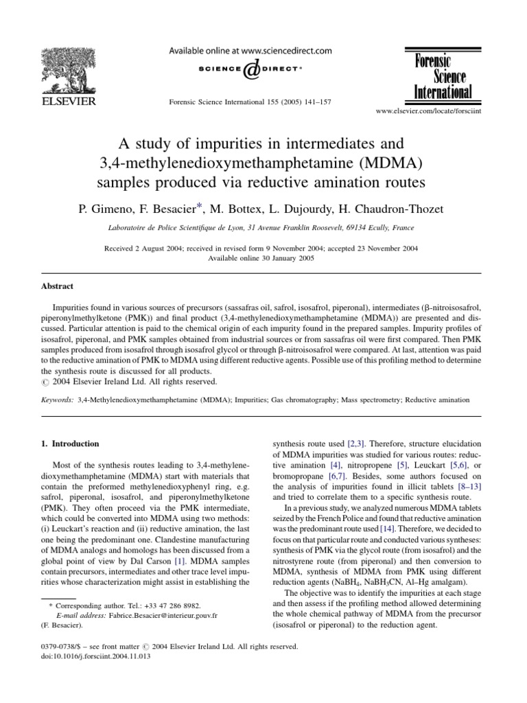 A Study of Impurities in Intermediates and 3,4 ...