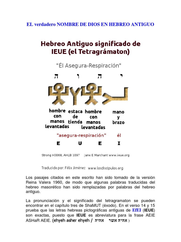El Verdadero Nombre de Dios en Hebreo Antiguo | Lenguaje hebreo ...