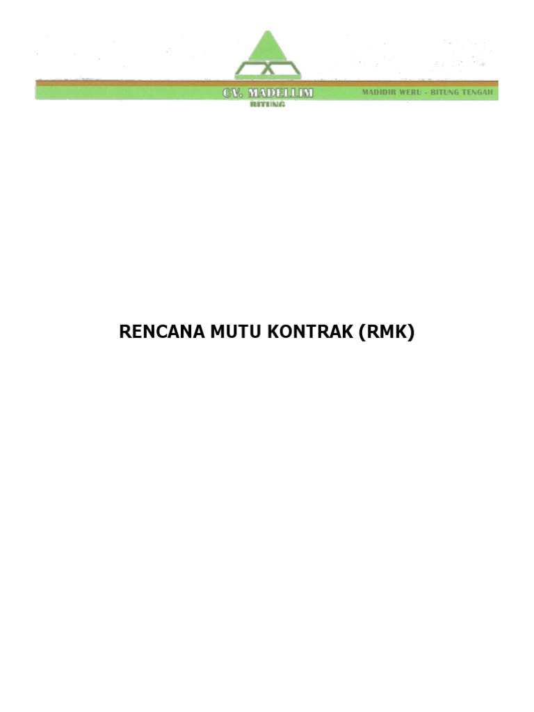 Rencana Mutu Kontrak | PDF