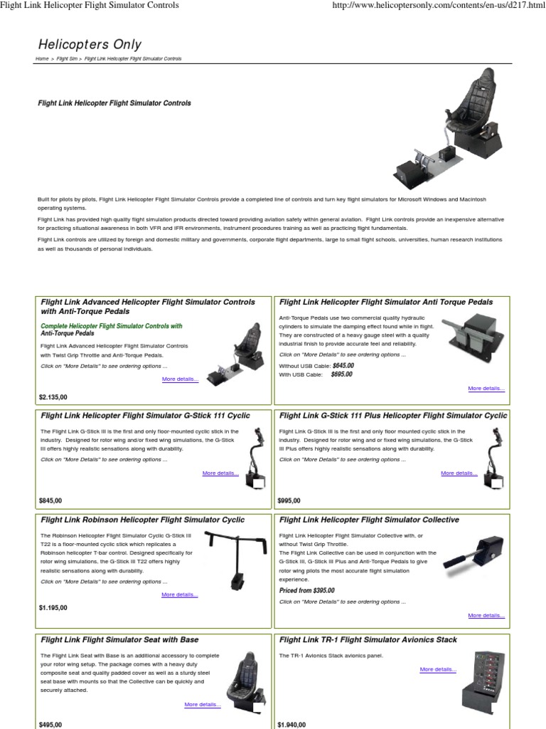 Flight Link Helicopter Flight Simulator Controls | Download Free PDF ...