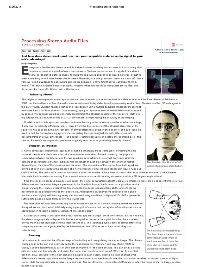 Processing Stereo Audio Files | Download Free PDF | Loudspeaker | Sound