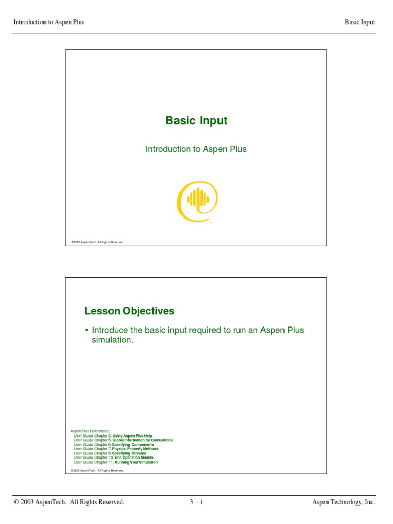 Basic Input: Introduction To Aspen Plus | PDF | Simulation | Tab (Gui)