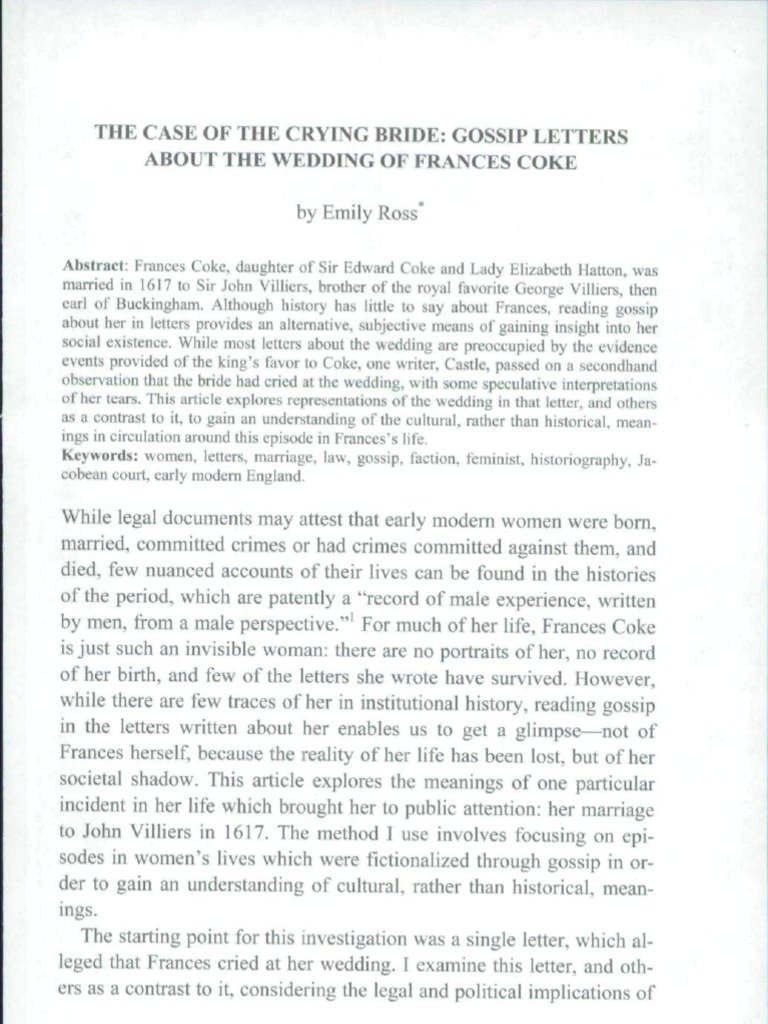 The Case of The Crying Bride: Gossip Letters About The Wedding of ...