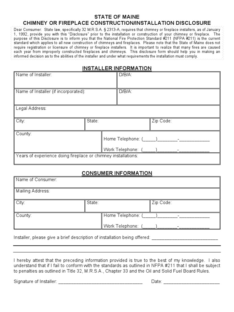 Nfpa211 Oilchimneydisclosure | PDF | Chimney | Fireplace