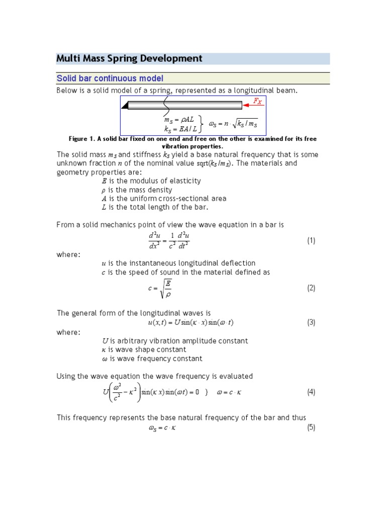 Multi-Mass Spring Modeling | PDF | Eigenvalues And Eigenvectors | Waves