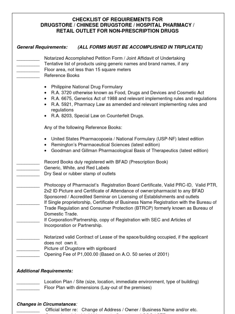 Checklist of Reqmt. For RDS - HP - RONPD | PDF