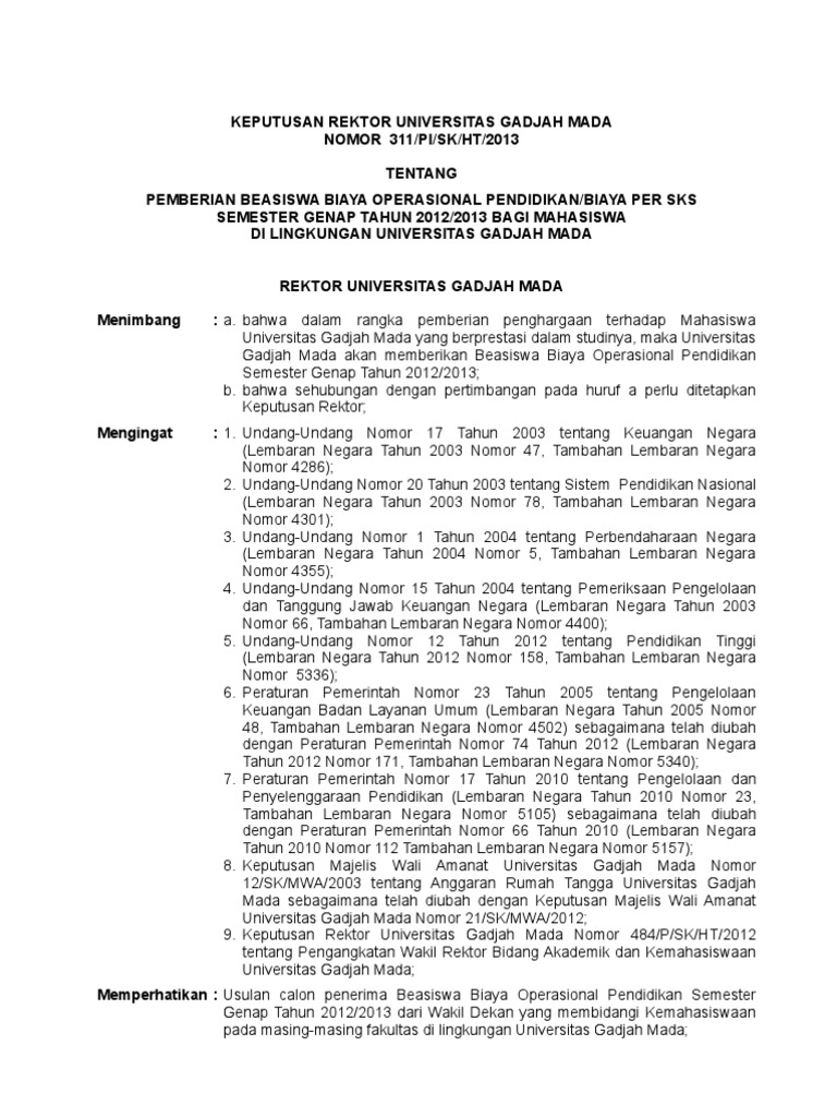 311 SK Beasiswa Bop 2013 | PDF