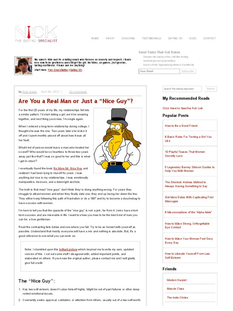 Are You A Real Man or Just A - Nice Guy - The Dating Specialist Blog ...