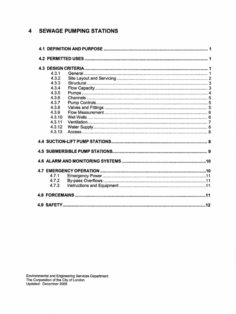 4 Sewage Pumping Stations | PDF | Pumping Station | Ventilation ...