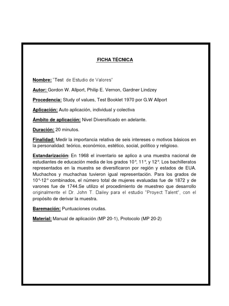 FICHA TÉCNICA TEST PINTNER CUNNINGHAM