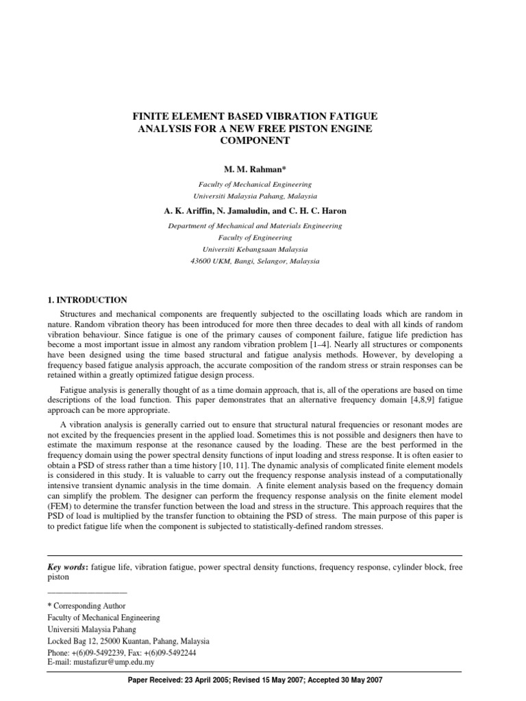 Finite Element Based Vibration Fatigue | PDF