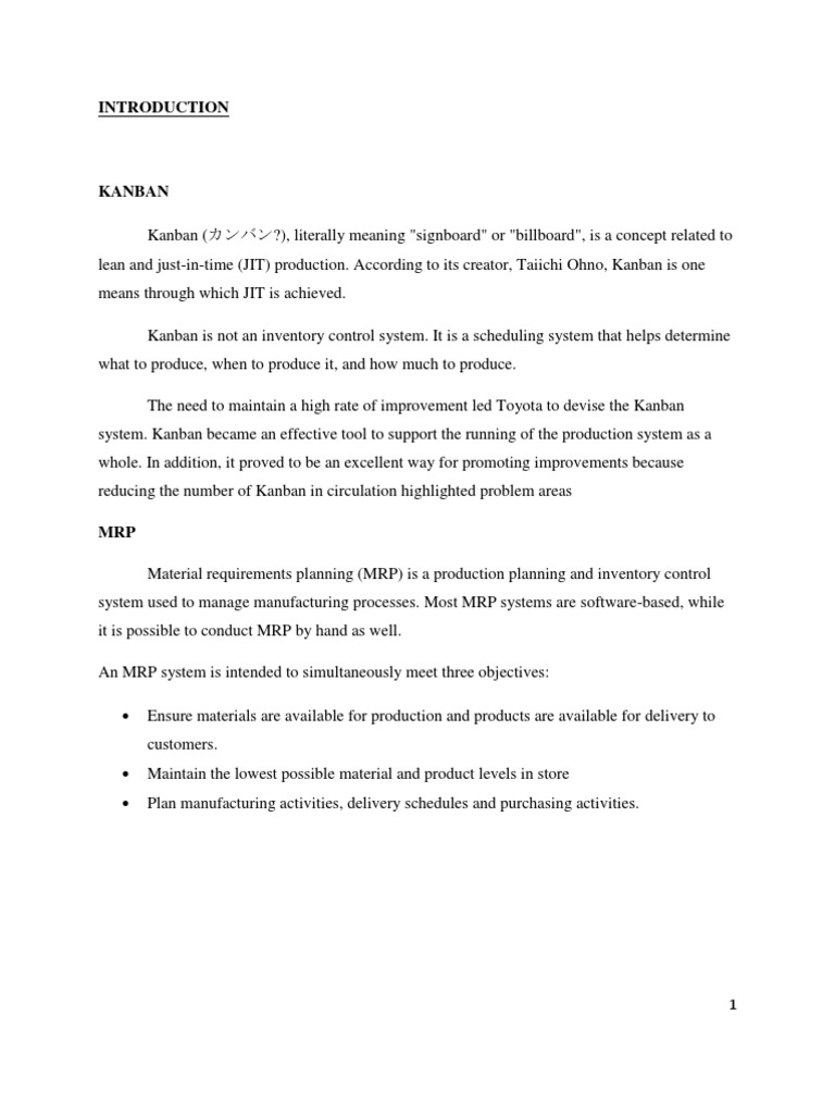 Kanban VS MRP | Download Free PDF | Operations Management | Inventory