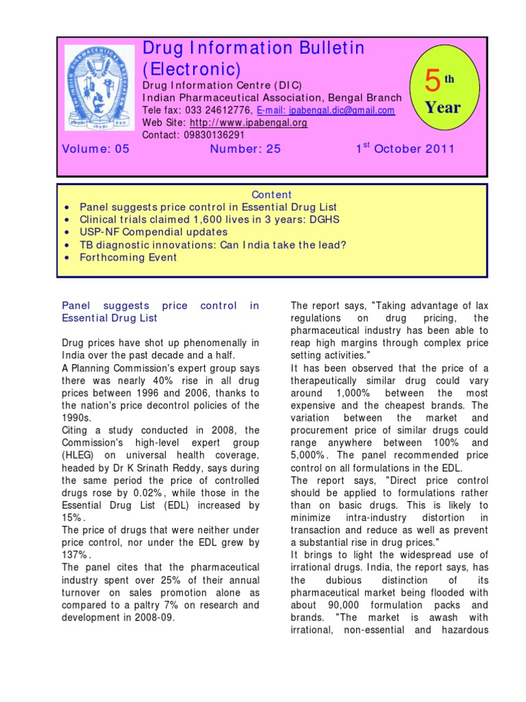Drug Information Bulletin 25 05 | PDF | Pharmaceutical Drug | Tuberculosis