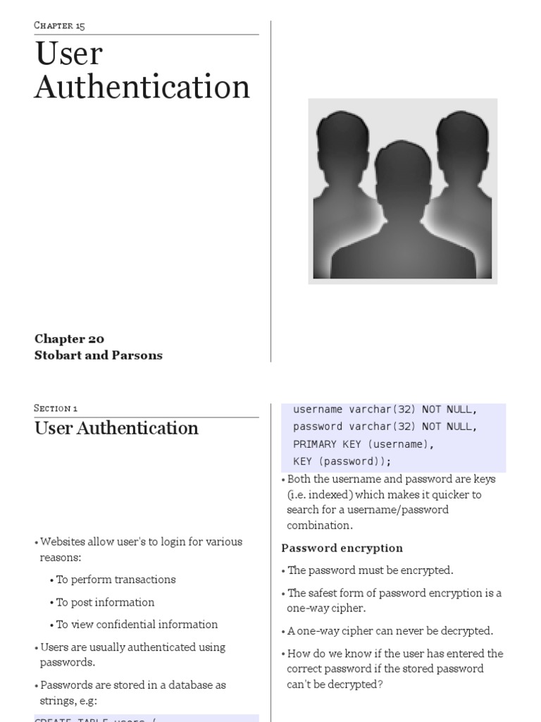 User Authentication: Stobart and Parsons | PDF | Database Transaction ...