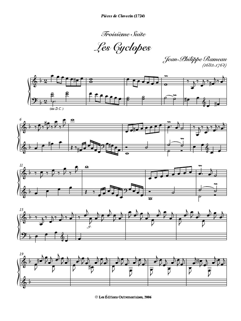 Les Cyclopes (RAMEAU) | PDF | Clavecin