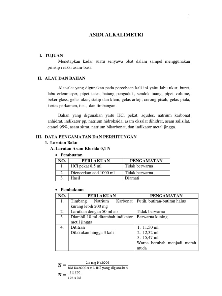 Asidi Alkalimetri | PDF
