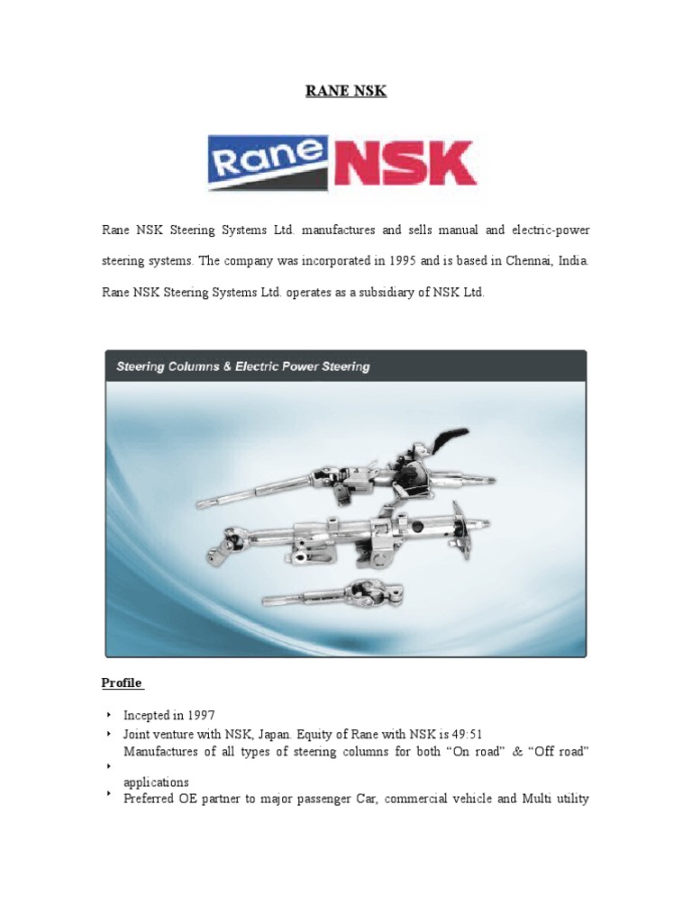 Rane NSK | PDF | Creativity | Steering