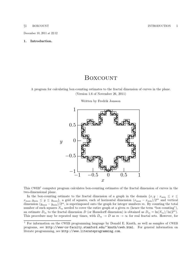 BoxCount - A Program For Calculating Box-Counting Estimates To The ...