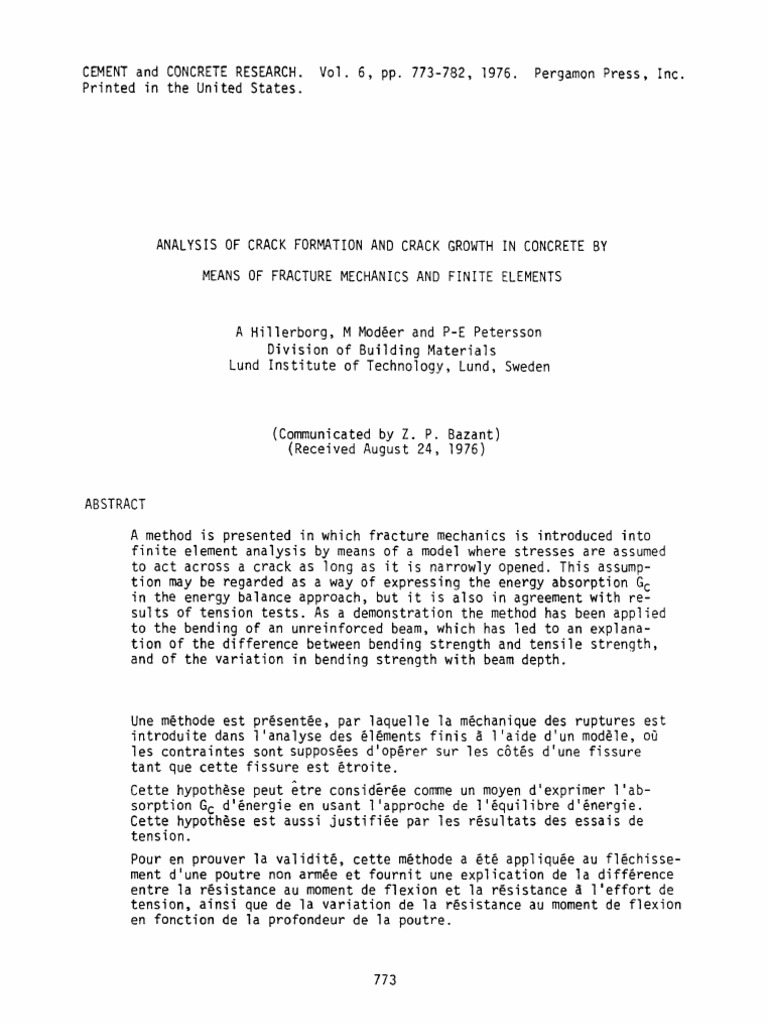 Analysis Of Crack Formation And Crack Growth In Concrete By Means Of