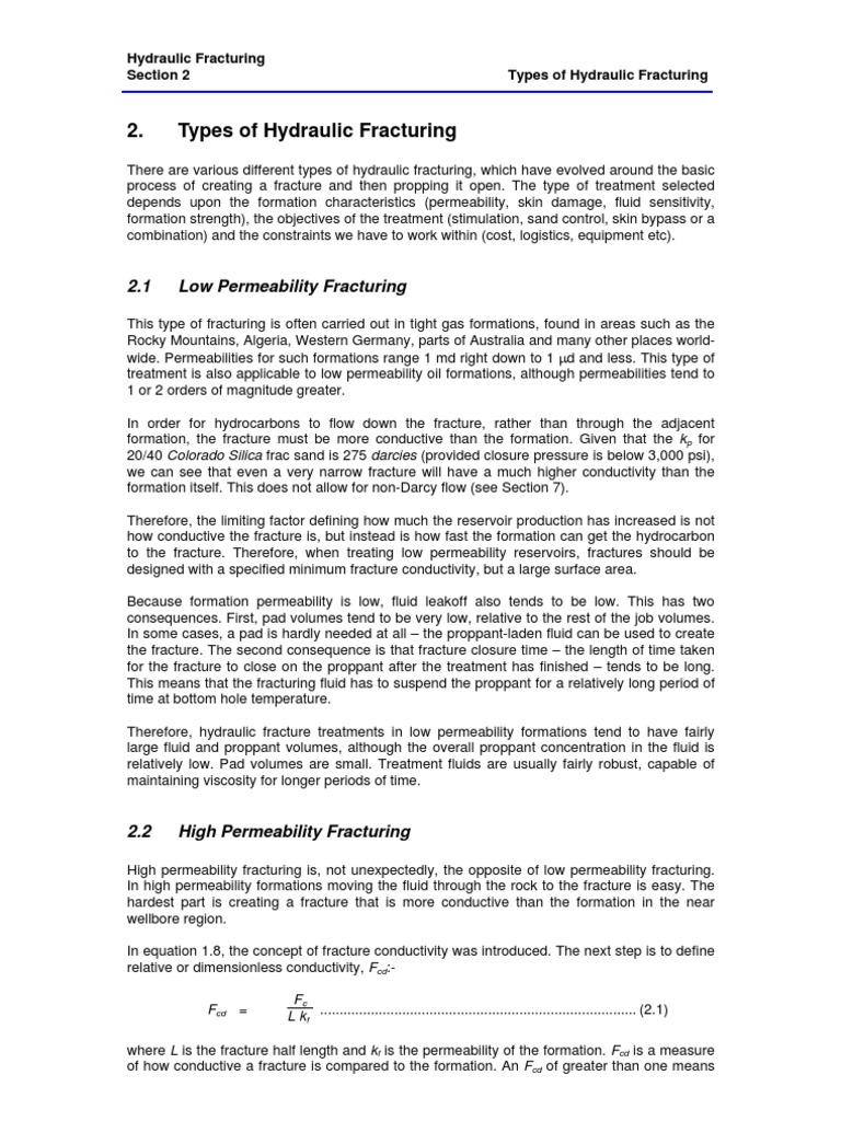 Section 2 - Types of Frac | PDF | Hydraulic Fracturing | Permeability ...