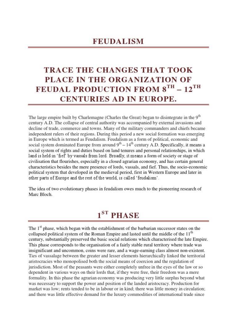 Feudalism | PDF | Feudalism | Agriculture