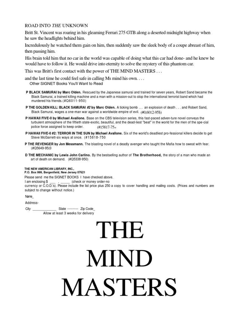 John F. Rosmann - The Mind Masters 01 - The Mind Masters | PDF ...