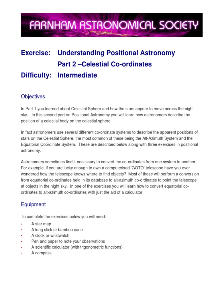 Positional Astronomy | PDF | Navigation | Geography