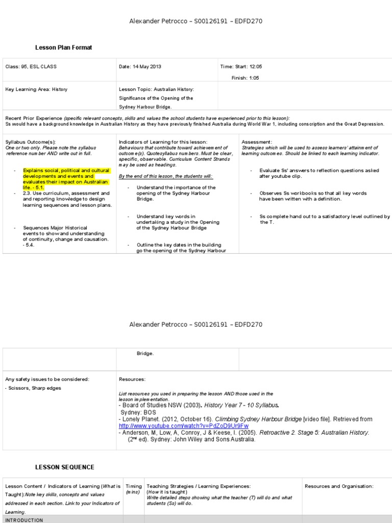 Lesson Planworddoc - National Standards | PDF | Curriculum ...