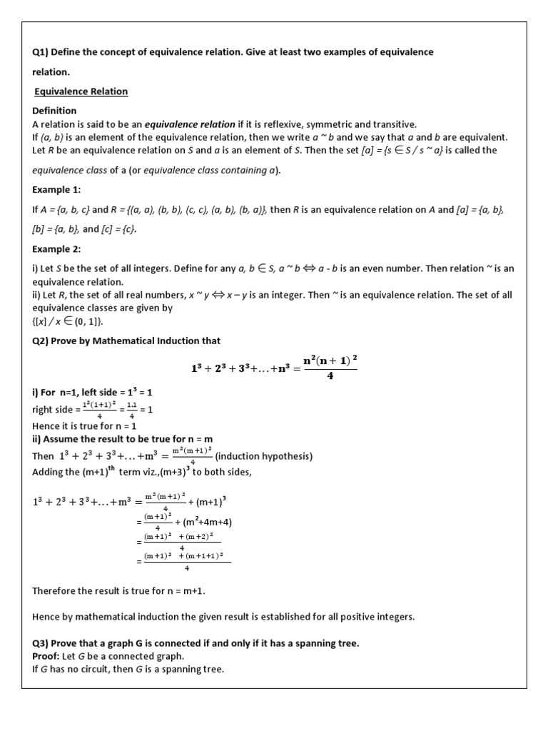Equivalence Class of A (Or Equivalence Class Containing A) | PDF ...