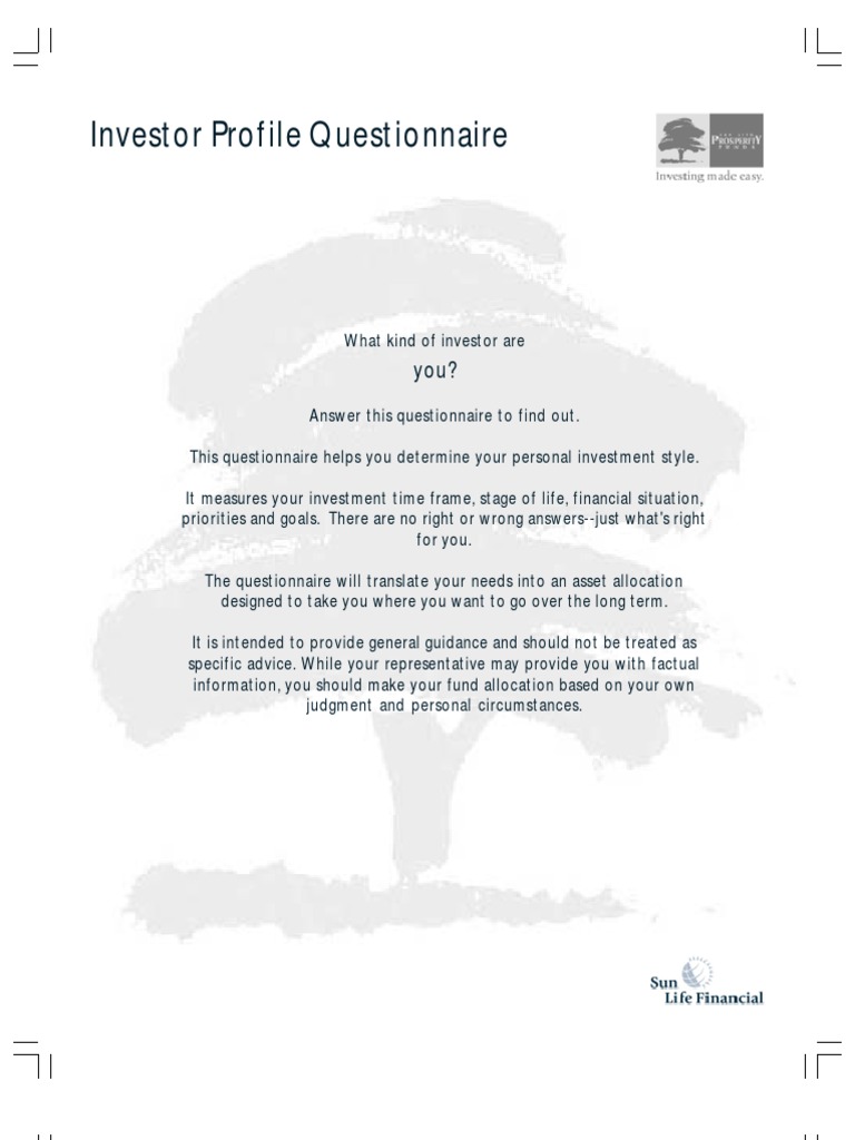 Investor Profile Questionnaire | PDF