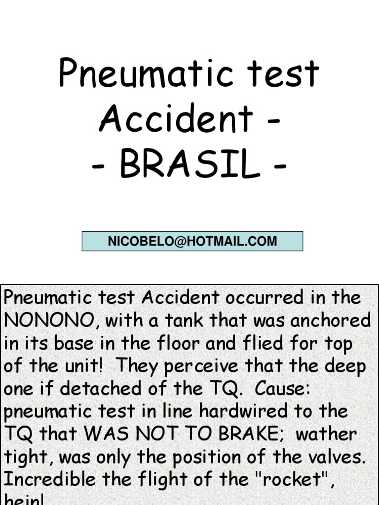 Pneumatic Test Accident | PDF