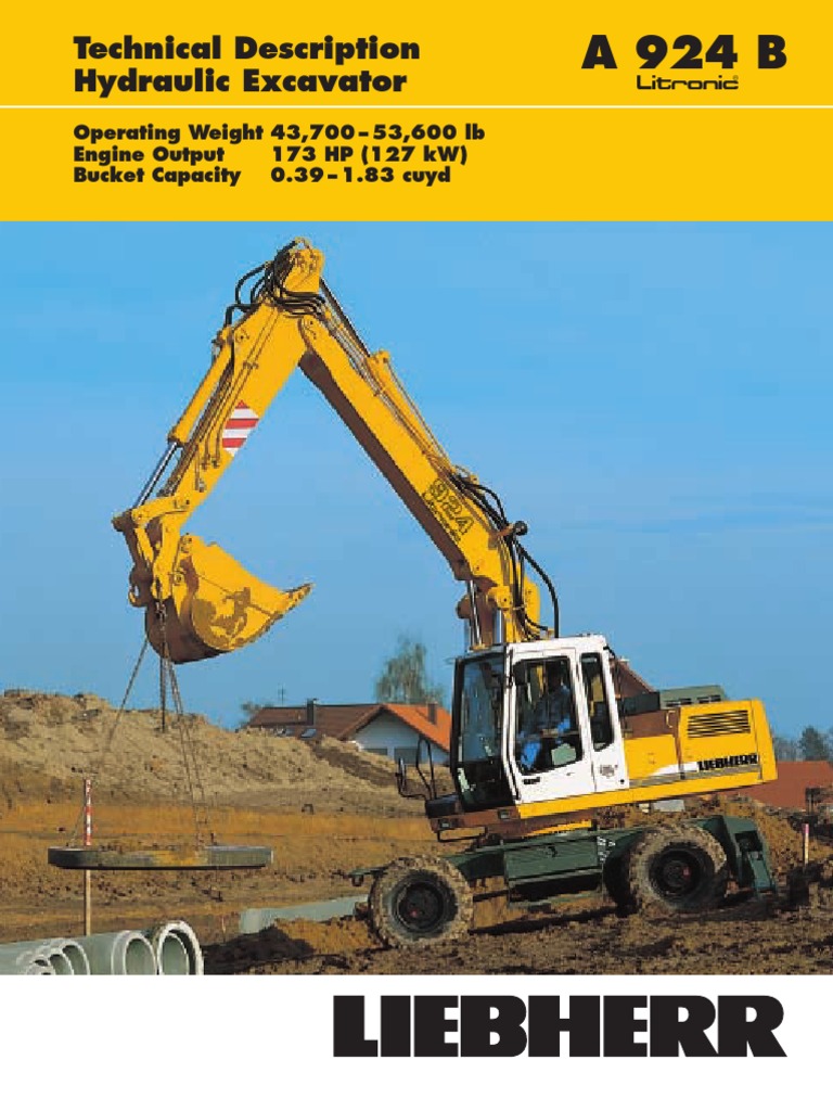 Liebherr A 924 B Excavator Specs | PDF | Engines | Transmission (Mechanics)
