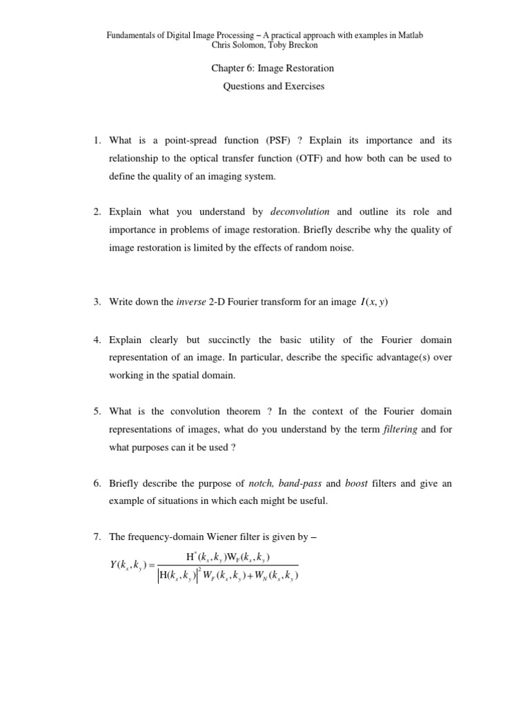 Fundamentals of Digital Image Processing - A Practical Approach With Examples in Matlab Chris ...