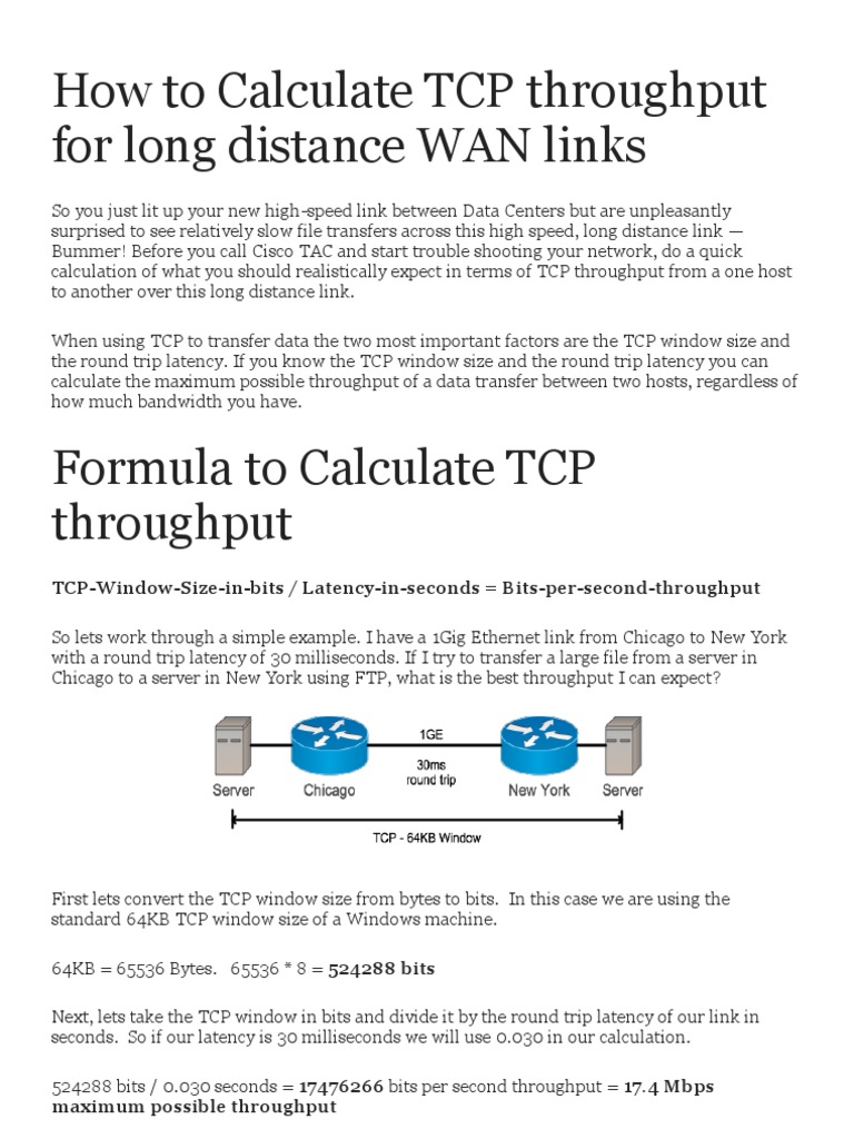 How To Calculate TCP - IP Throughput | PDF | Transmission Control ...