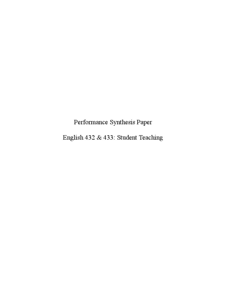 Synthesis Paper Sample | PDF | Homework | Teachers