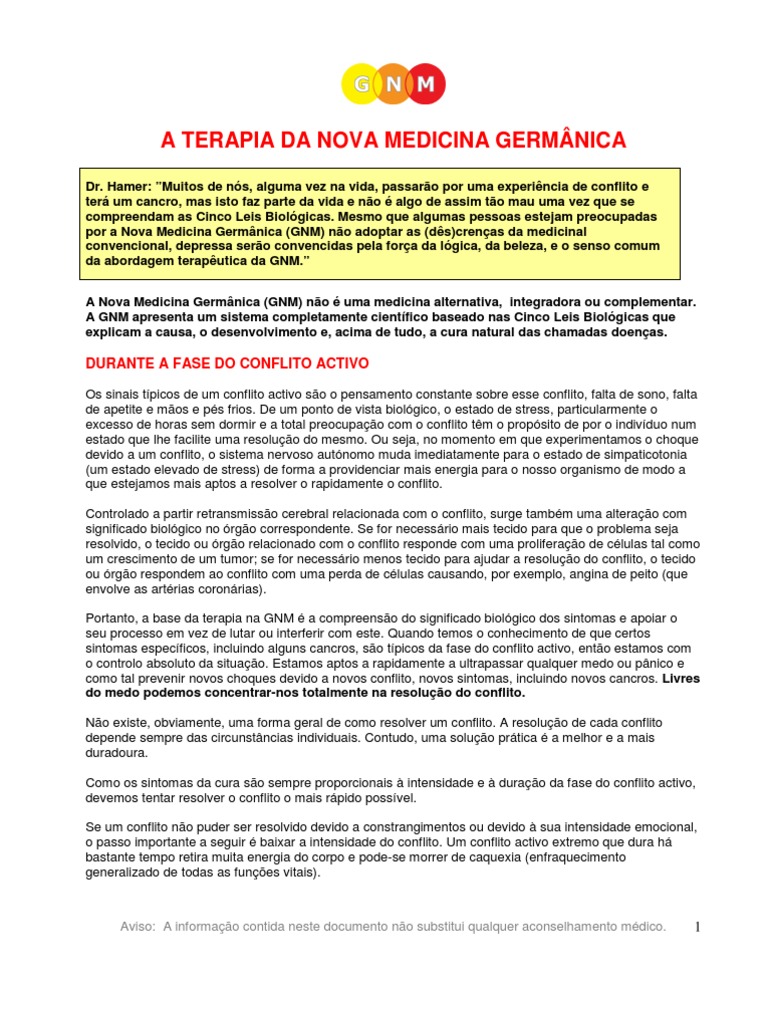 A Nova Medicina Germanica | PDF | Câncer | Vitamina