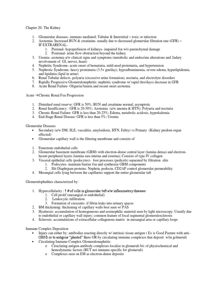 Robinson Pathology Chapter 20 Kidney | PDF | Kidney | Kidney Disease